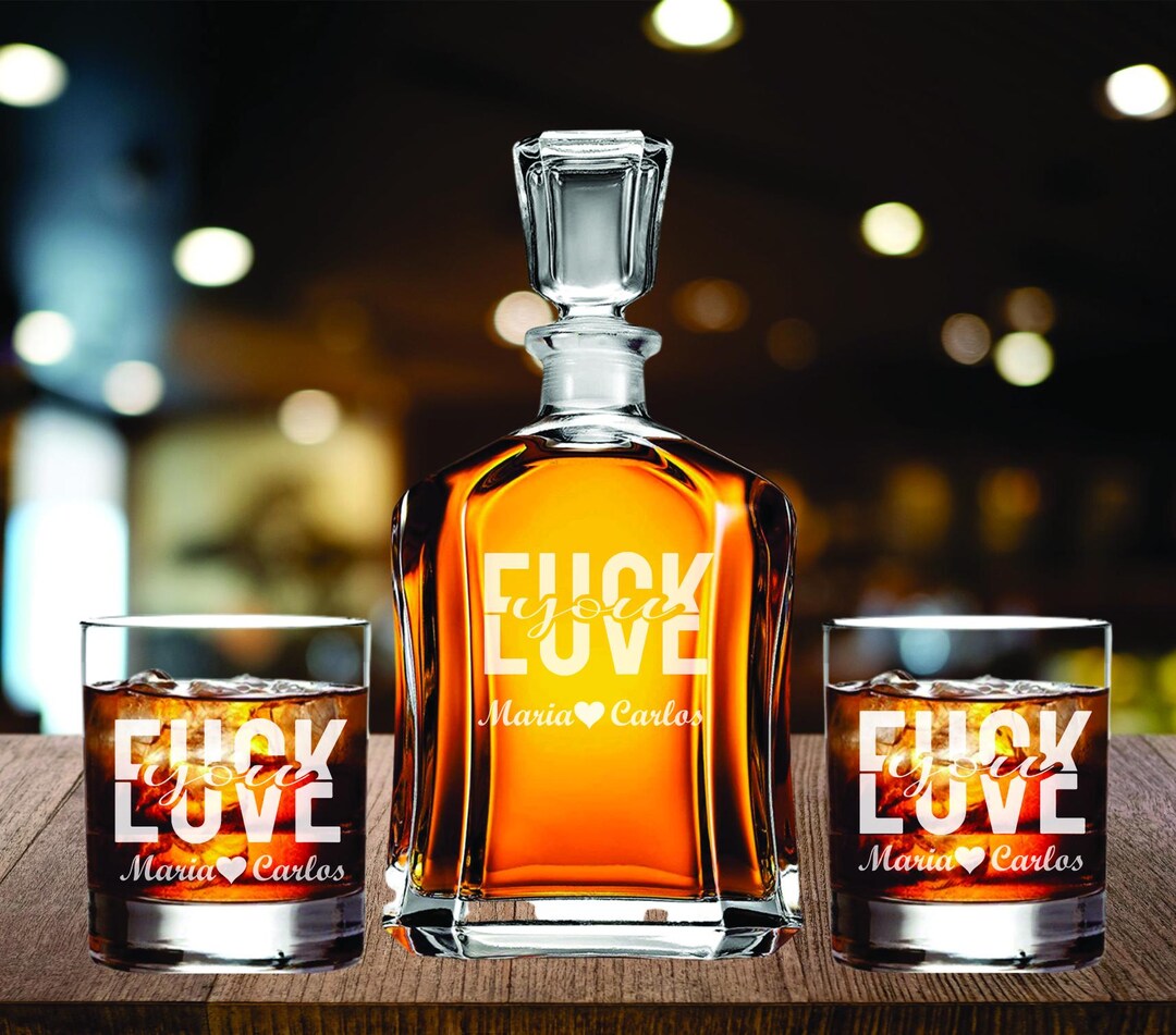 Whiskey Decanter Set With Funny Saying Engraved, Boyfriend Gift ...
