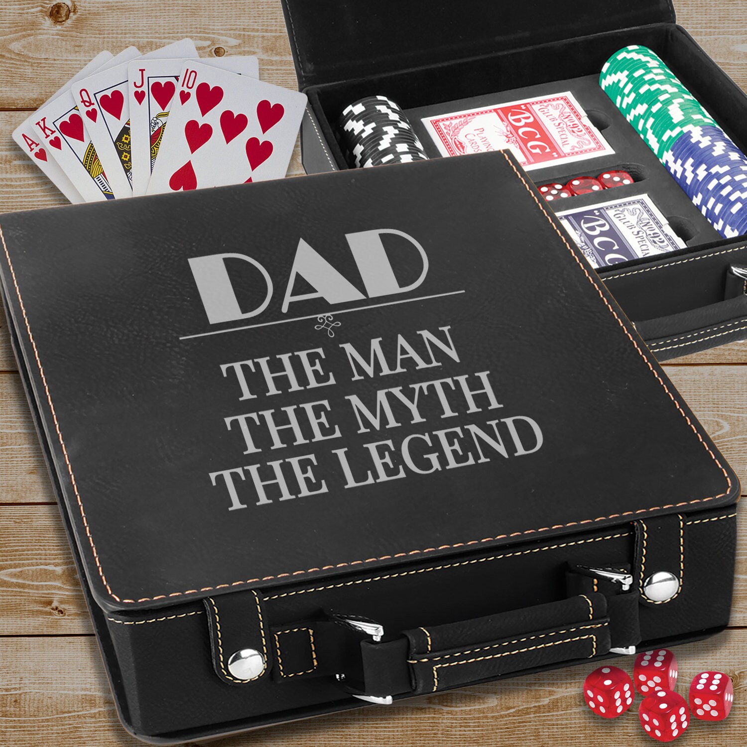 Custom Poker Gift Set Personalized Father's Day Poker - Etsy