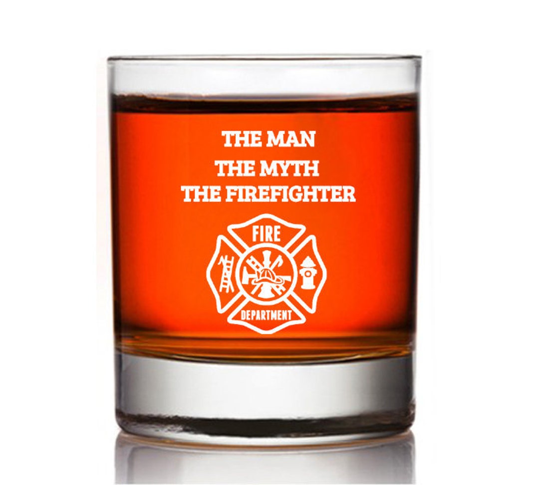 Personalized Fireman Whiskey Glass, Firefighter Scotch Glass. Engraved ...