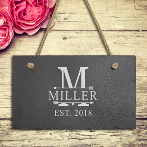 Personalized Split Monogram Slate Sign Couples Gifts, Housewarming ...