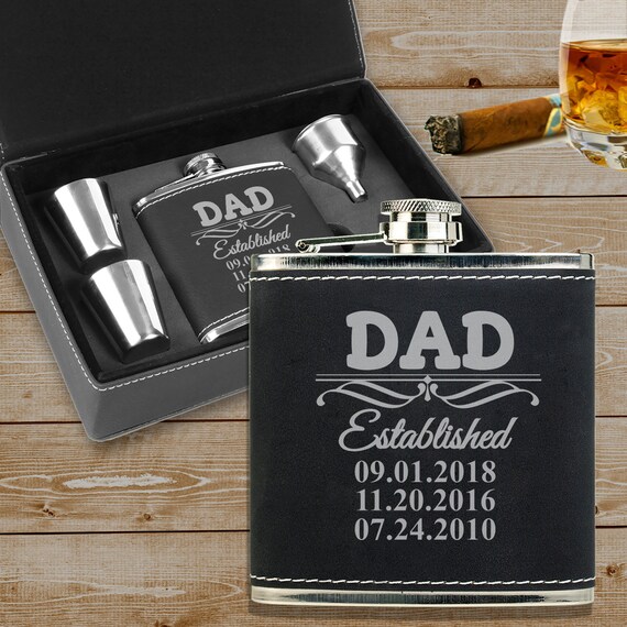 Custom Dad Family Tree Flask Father's Day Gift - Etsy
