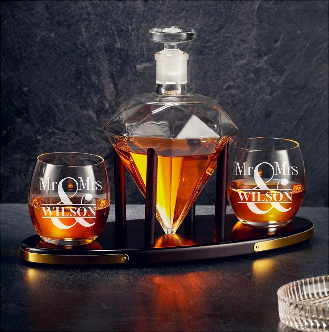 Diamond Whiskey Decanter Wedding Gift, Custom Wedding Gifts, Bridal ...
