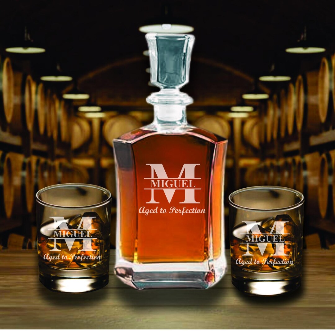 Aged to Perfection Whiskey Decanter Set Gift - Personalized Birthday ...