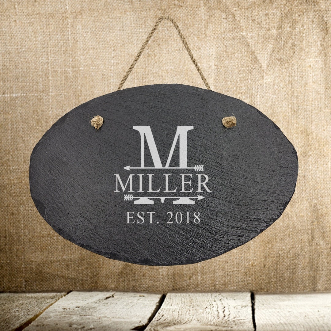 Personalized Split Monogram Slate Sign Couples Gifts, Housewarming ...