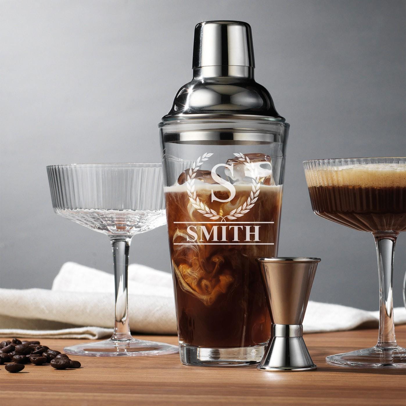 Engraved Espresso Martini Set – Crystal Coupes, Personalized Cocktail ...
