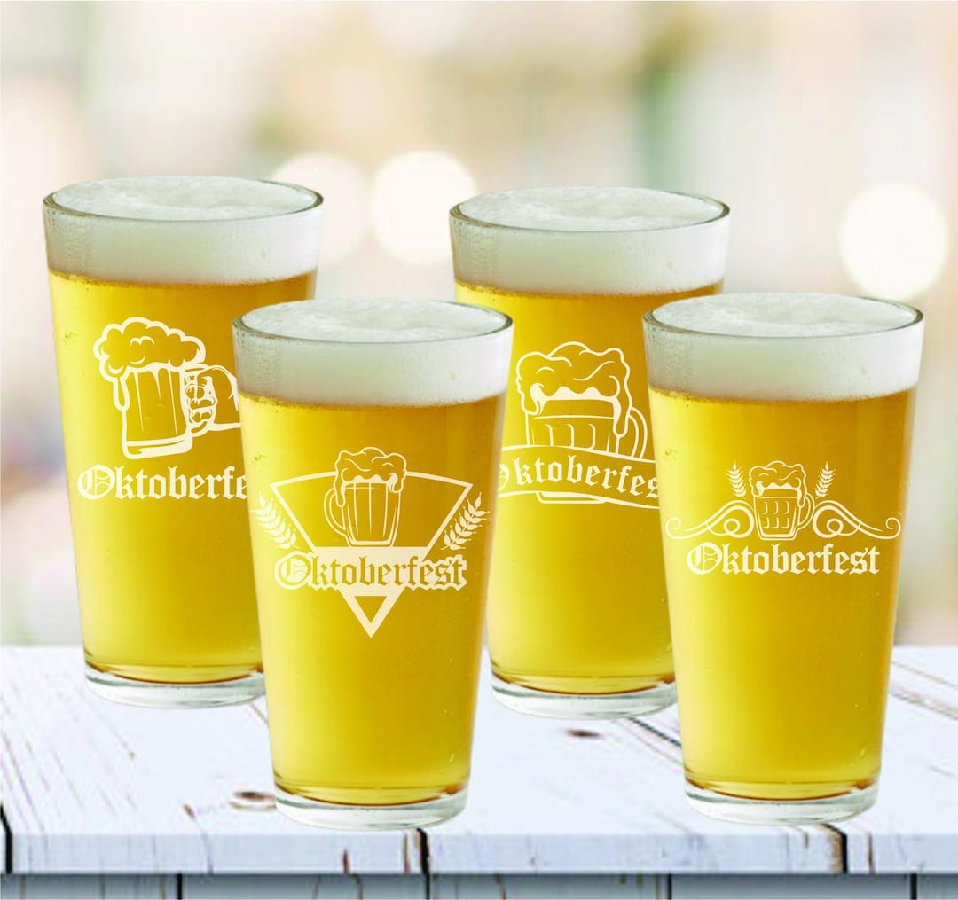 Engraved Oktoberfest Pint Beer Glass - 16oz Beer Glasses - Octoberfest ...