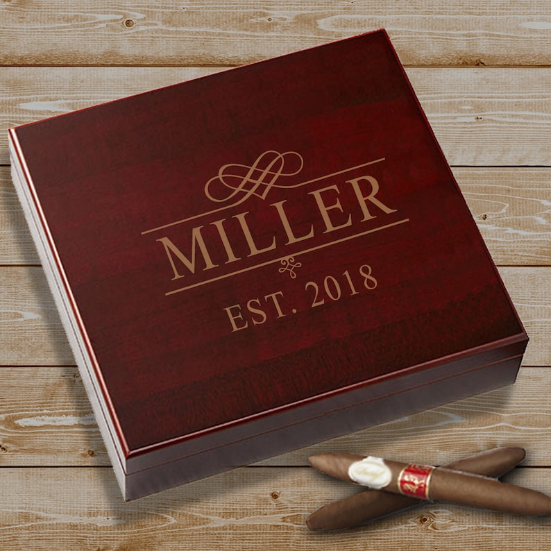 Personalized Cigar Box Gift Custom Cigar Humidor Filligree - Etsy