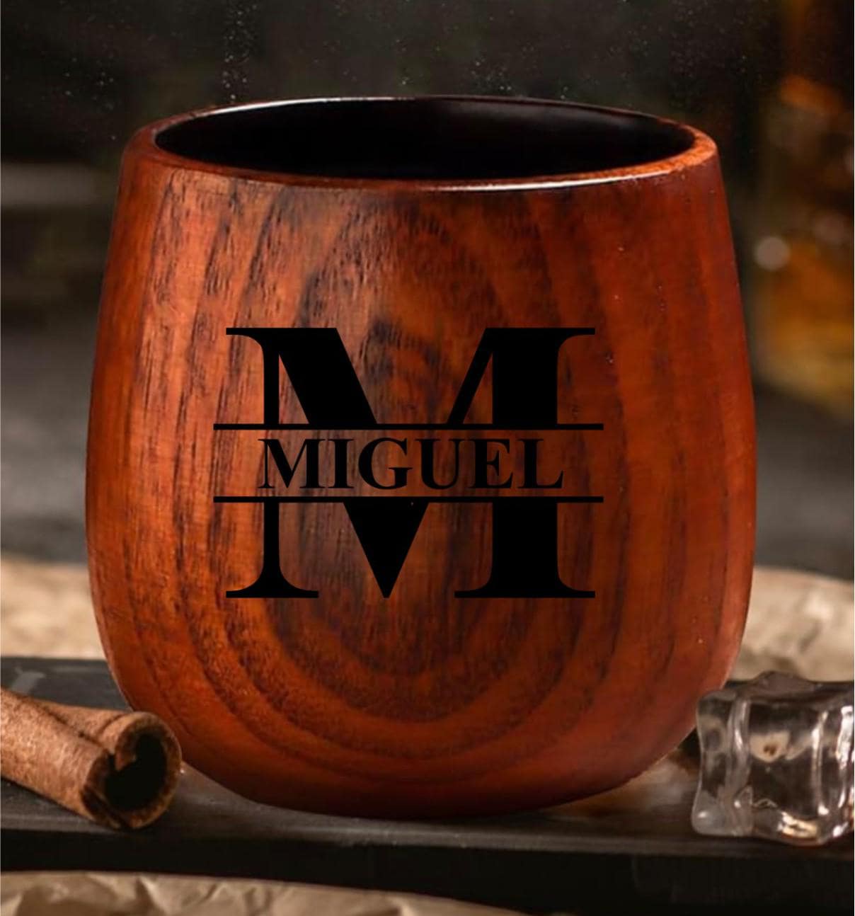 Charred Wood Bourbon Cup | Personalized Men Gifts | Whiskey Glass and ...