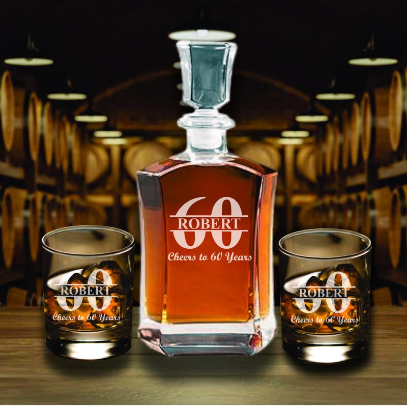 Custom 60th Decanter - Etsy