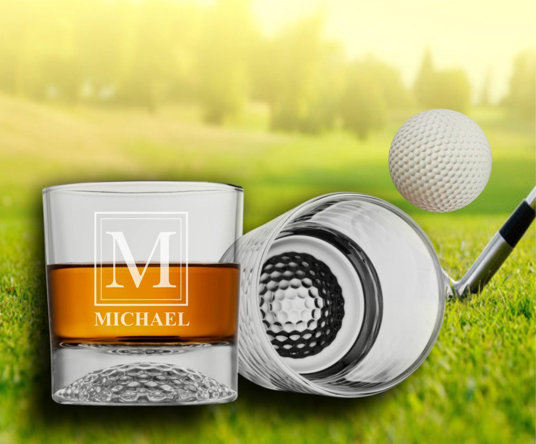 Personalized Golf Whiskey Decanter Set | Embossed Golf Ball Glasses ...