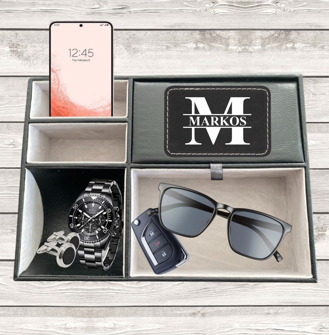 Catchall Valet Tray Organizer, Custom Valet Tray, Personalized Men's ...