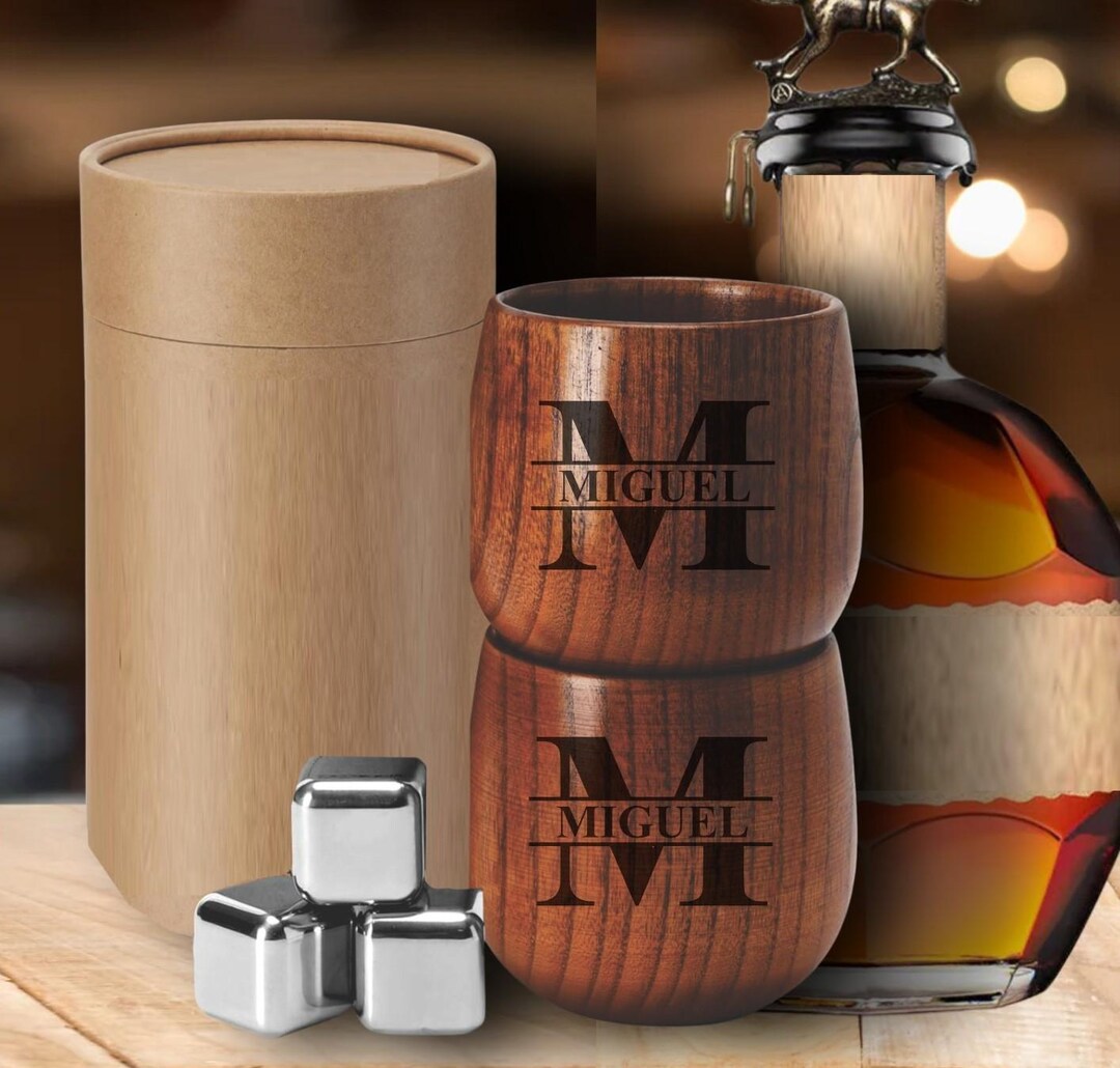Charred Wood Bourbon Cup | Personalized Men Gifts | Whiskey Glass and ...
