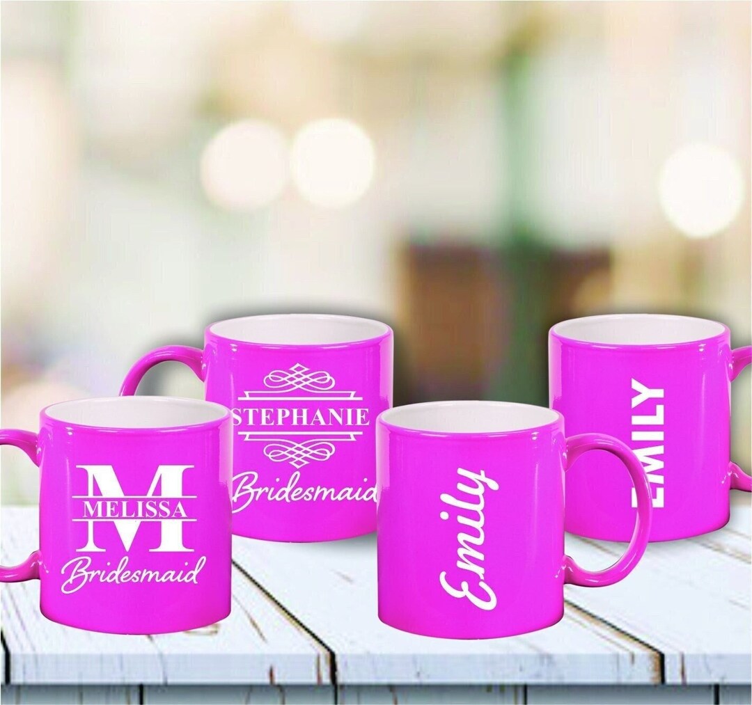 Personalized Bachelorette Party Coffee Mugs, Set of 4 Bridesmaid ...