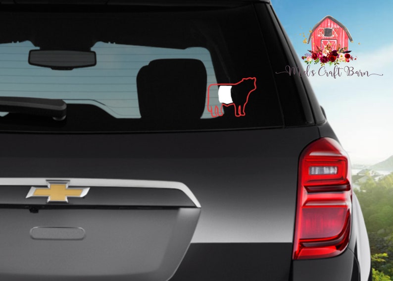 Belted Galloway Cow, Car Decal, Cow Window Decal, Vinyl Sticker, Oreo ...