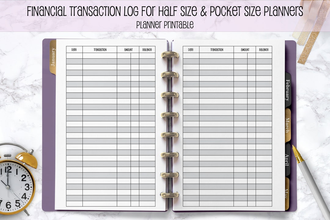 Finance Tracker, Printable, Half Letter, Pocket Size, Planners. Plain ...