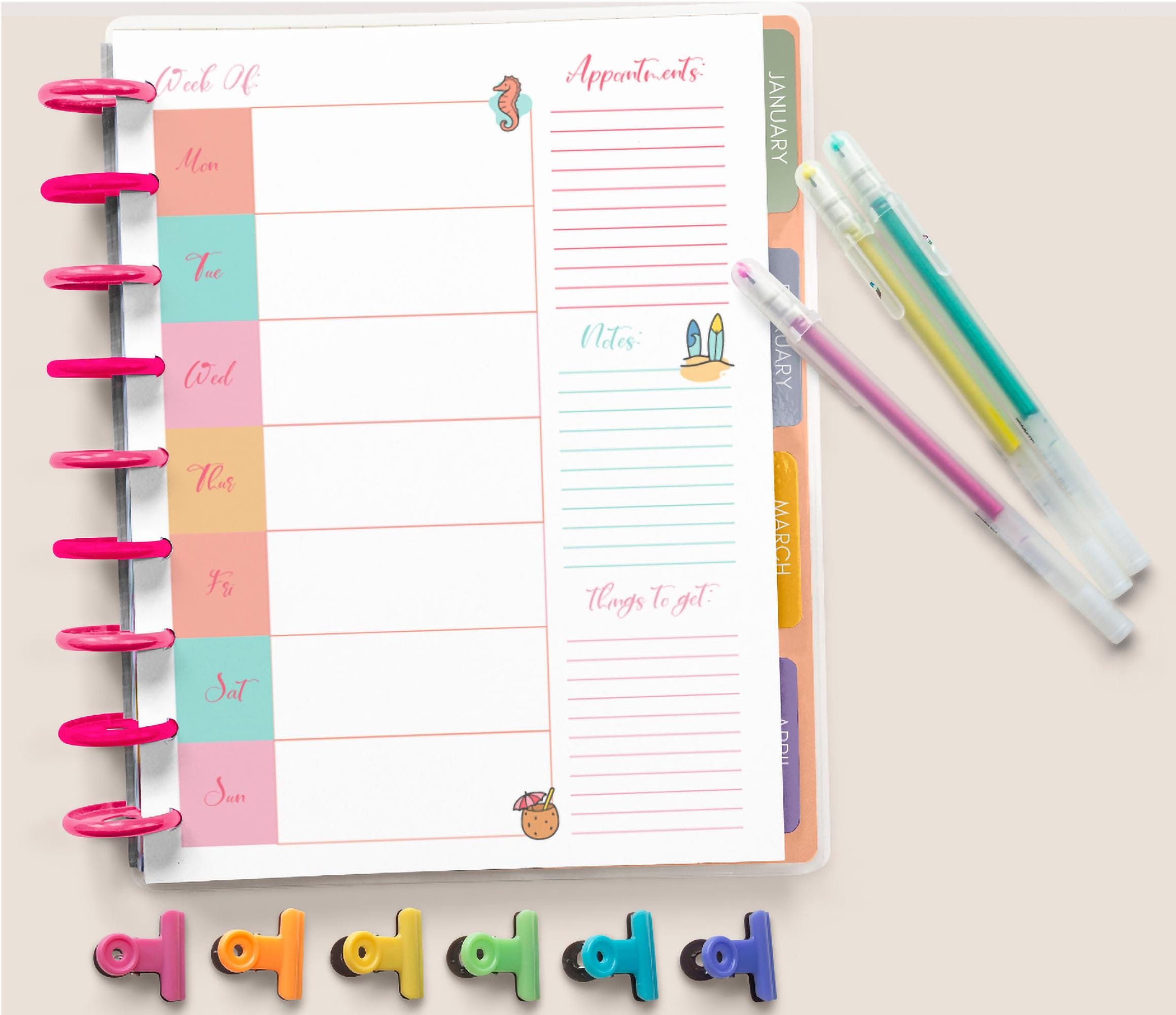 Weekly Planner Printable: Colorful, Nautical, Week on 1 Page, To-do ...