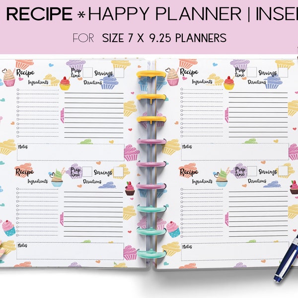 The Happy Planner Recipe Cards - Etsy