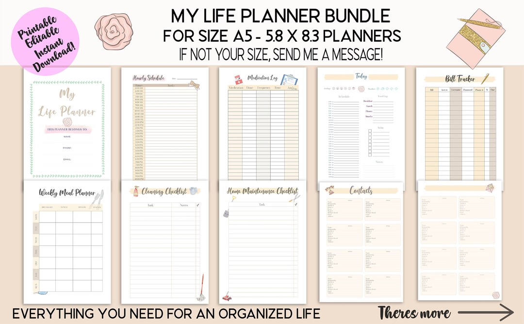 My Life Planner, Planner Printable, Planner, Planner Bundle, Printable ...