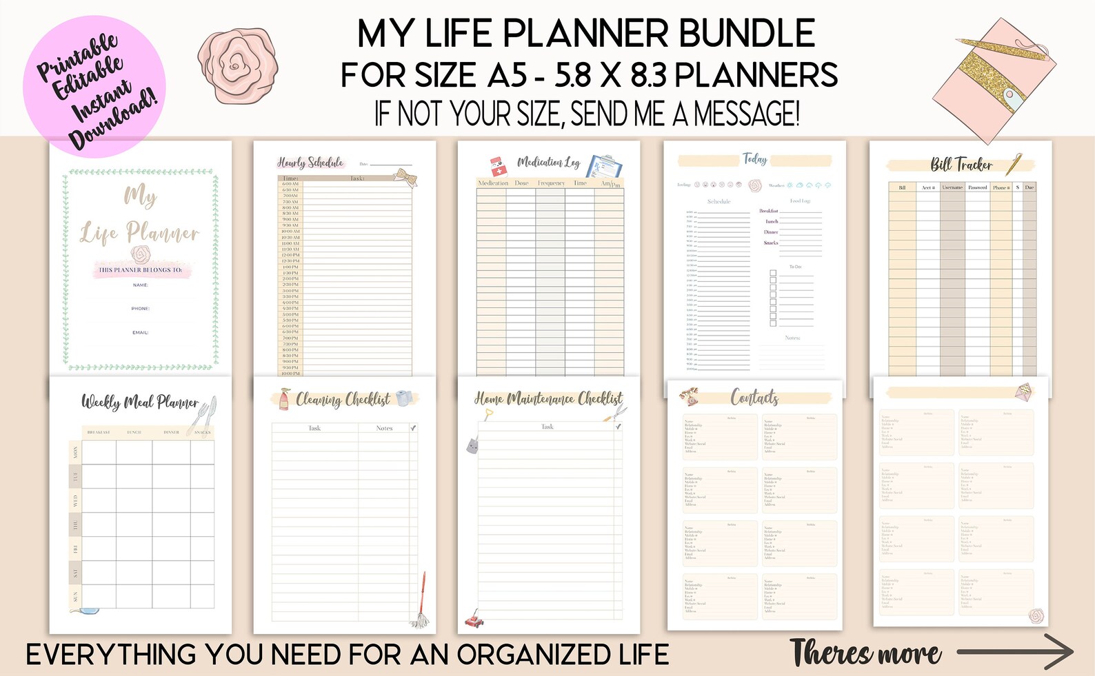 My Life Planner Planner Printable Planner Planner Bundle - Etsy