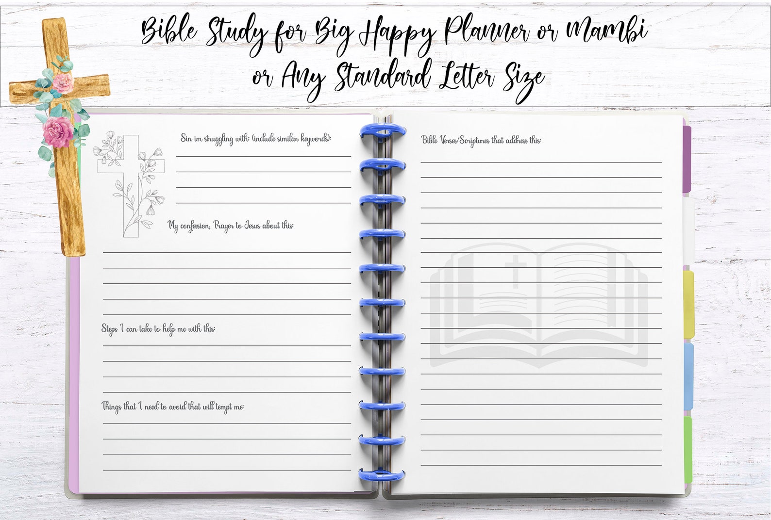 Bible Study Letter Size Bible Study Planner Printable Big - Etsy