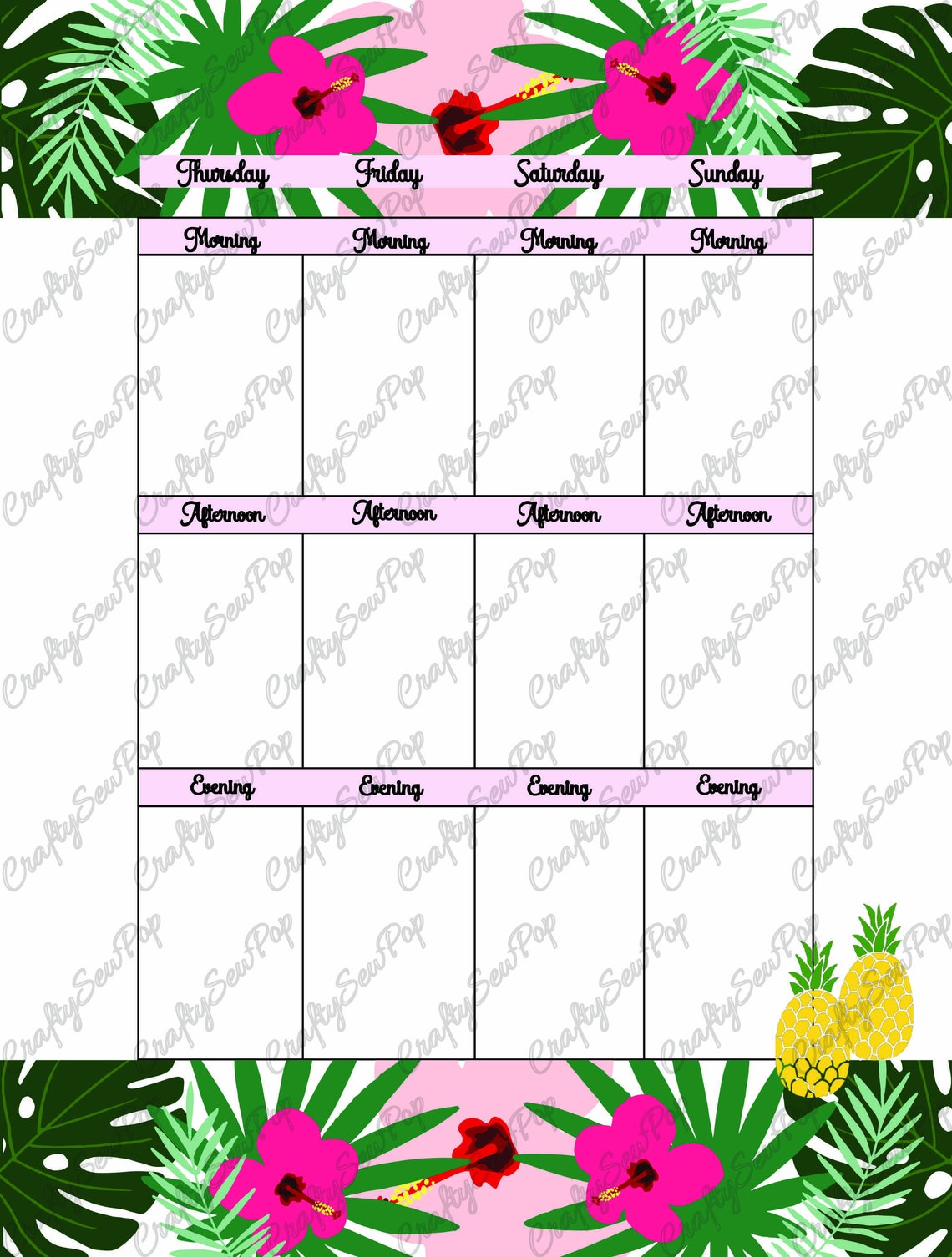 Tropical Colorful Weekly PLANNER PRINTABLES Inserts for the Happy ...