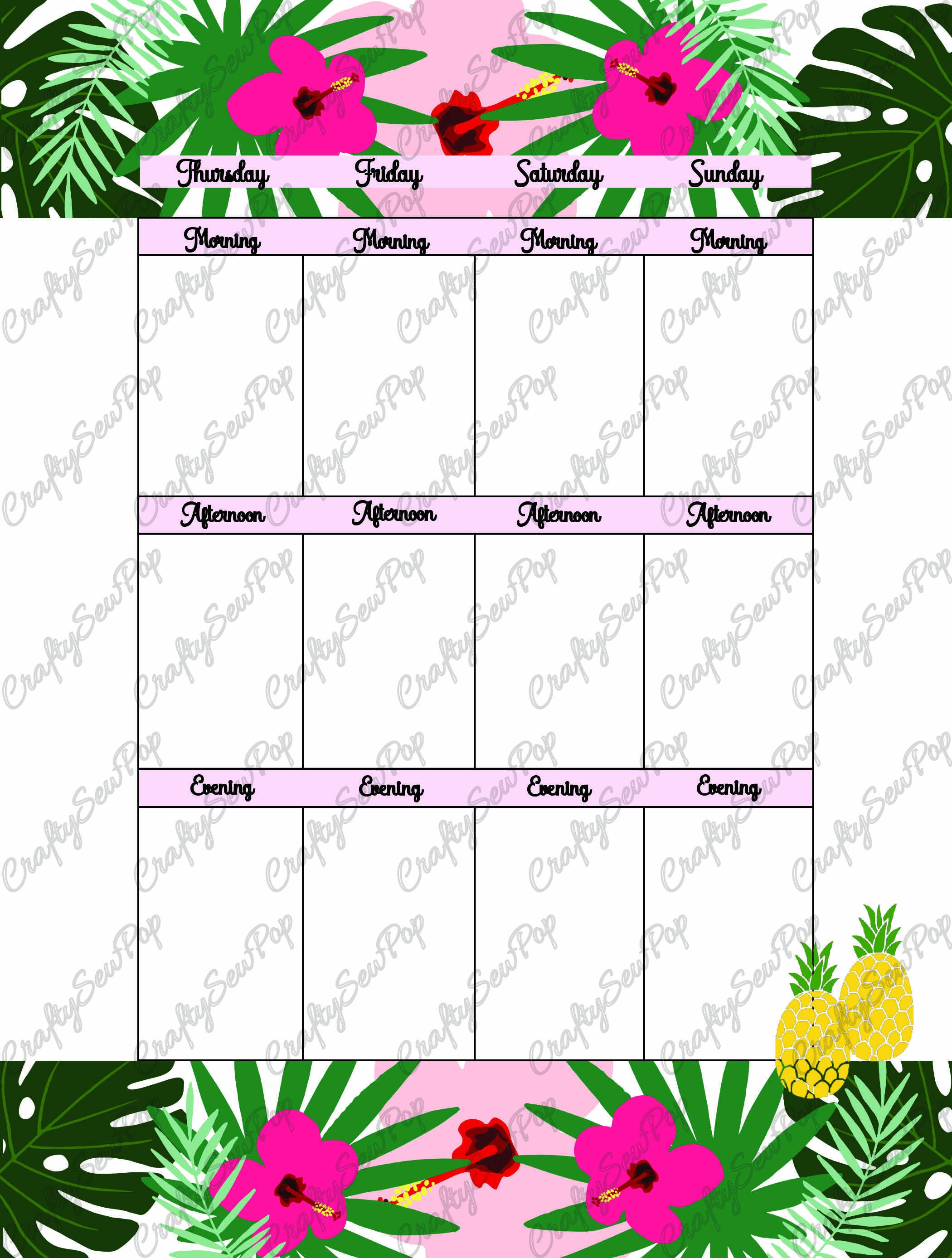 Tropical Colorful Weekly PLANNER PRINTABLES Inserts for the Happy ...
