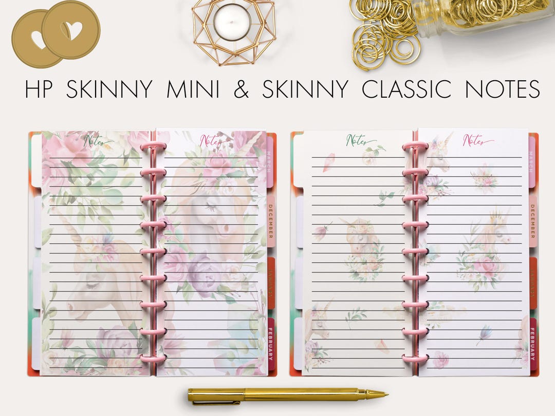 Skinny Planner Notes for the Happy Planner Half Sheet & Mini Unicorn ...
