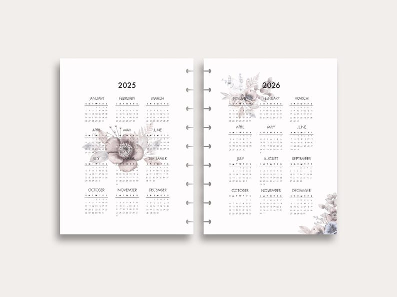 Happy Planner Classic Printable Bundle: Floral Daily, Weekly, Monthly ...