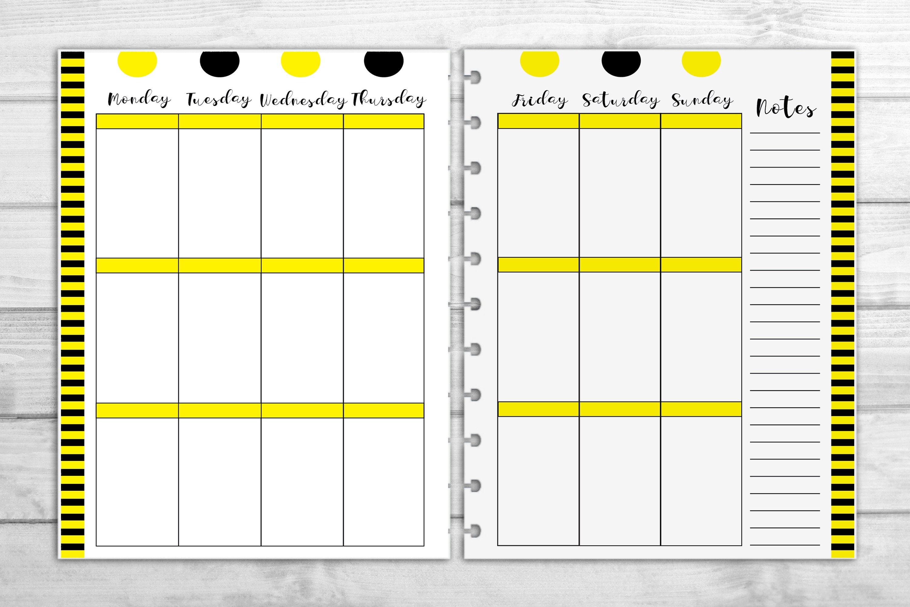 Weekly Planner Printable, for the Happy Planner Classic, Weekly Planner ...
