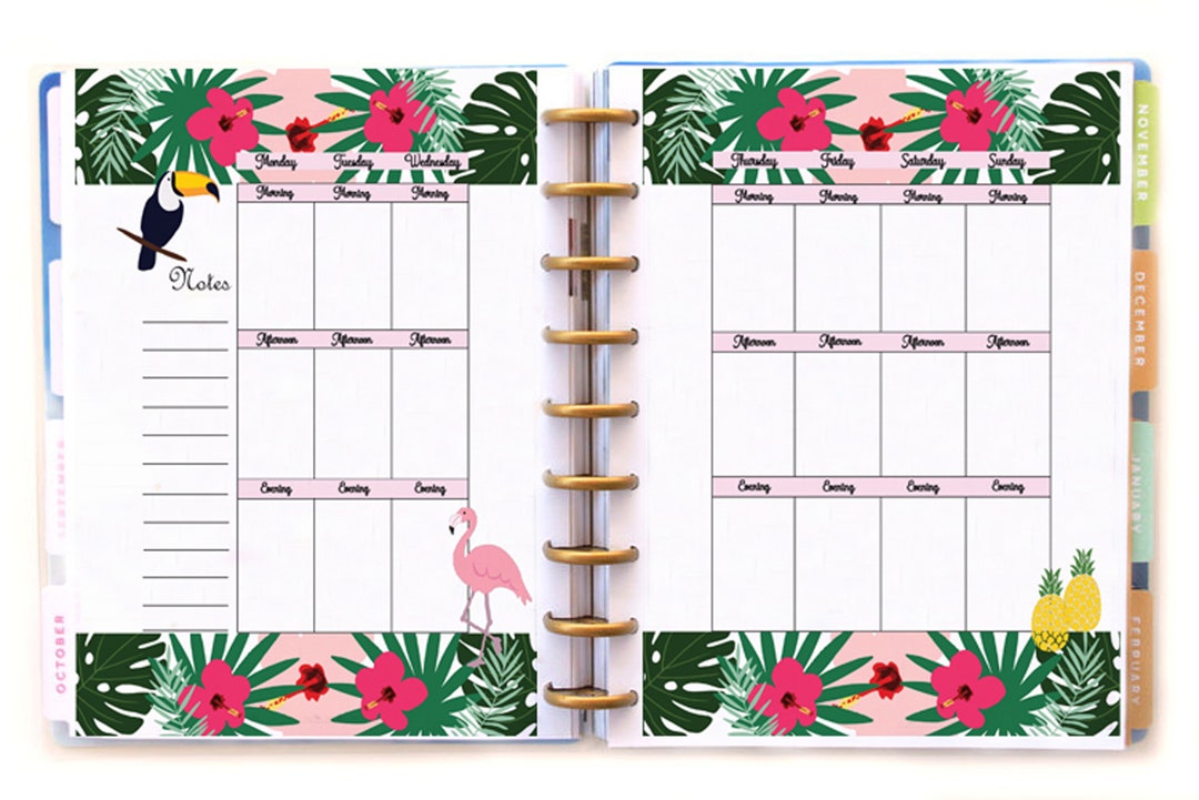 Tropical Colorful Weekly PLANNER PRINTABLES Inserts for the Happy ...