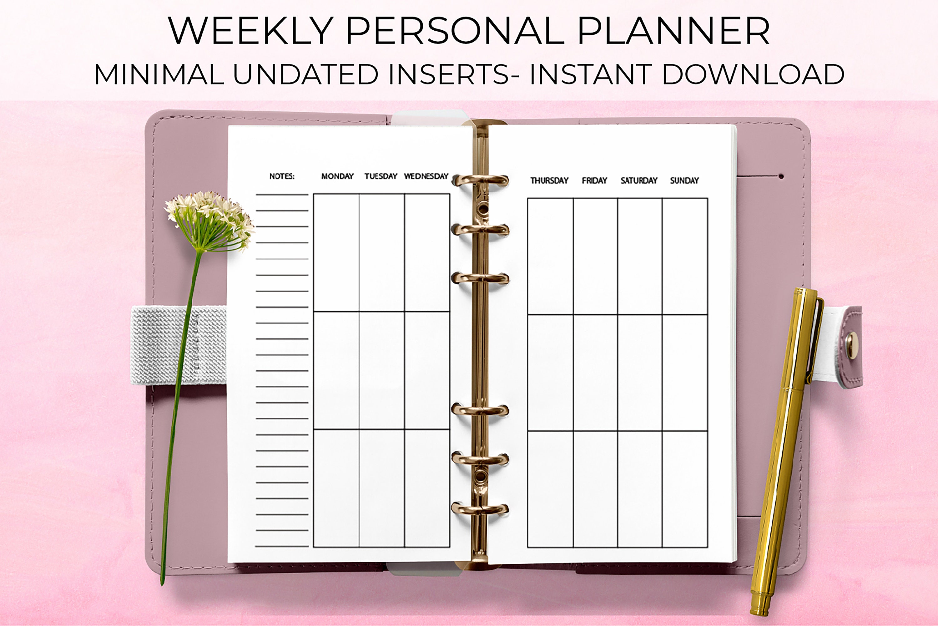 Weekly Planner Printable, for the Personal Size Planners. Personal ...