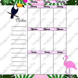 Tropical Colorful Weekly PLANNER PRINTABLES Inserts for the Happy ...