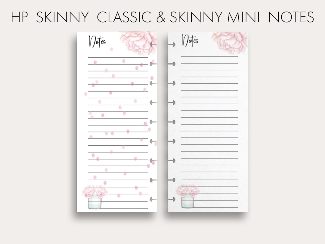 Happy Planner Skinny Mini & Classic Notes Printable (PDF File) - Etsy