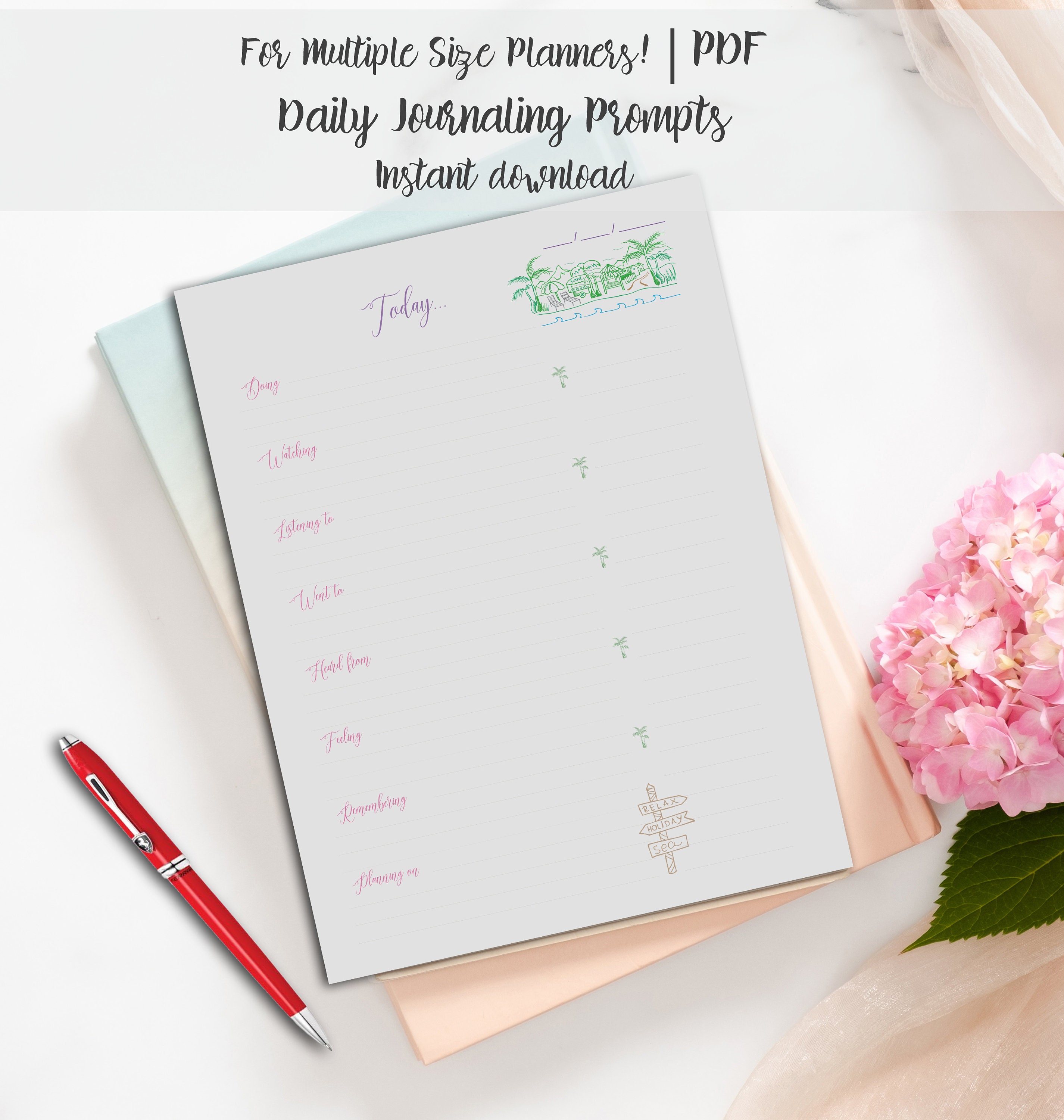 Daily Journaling Prompts, Planner Printables, Planner Pages, Planner ...