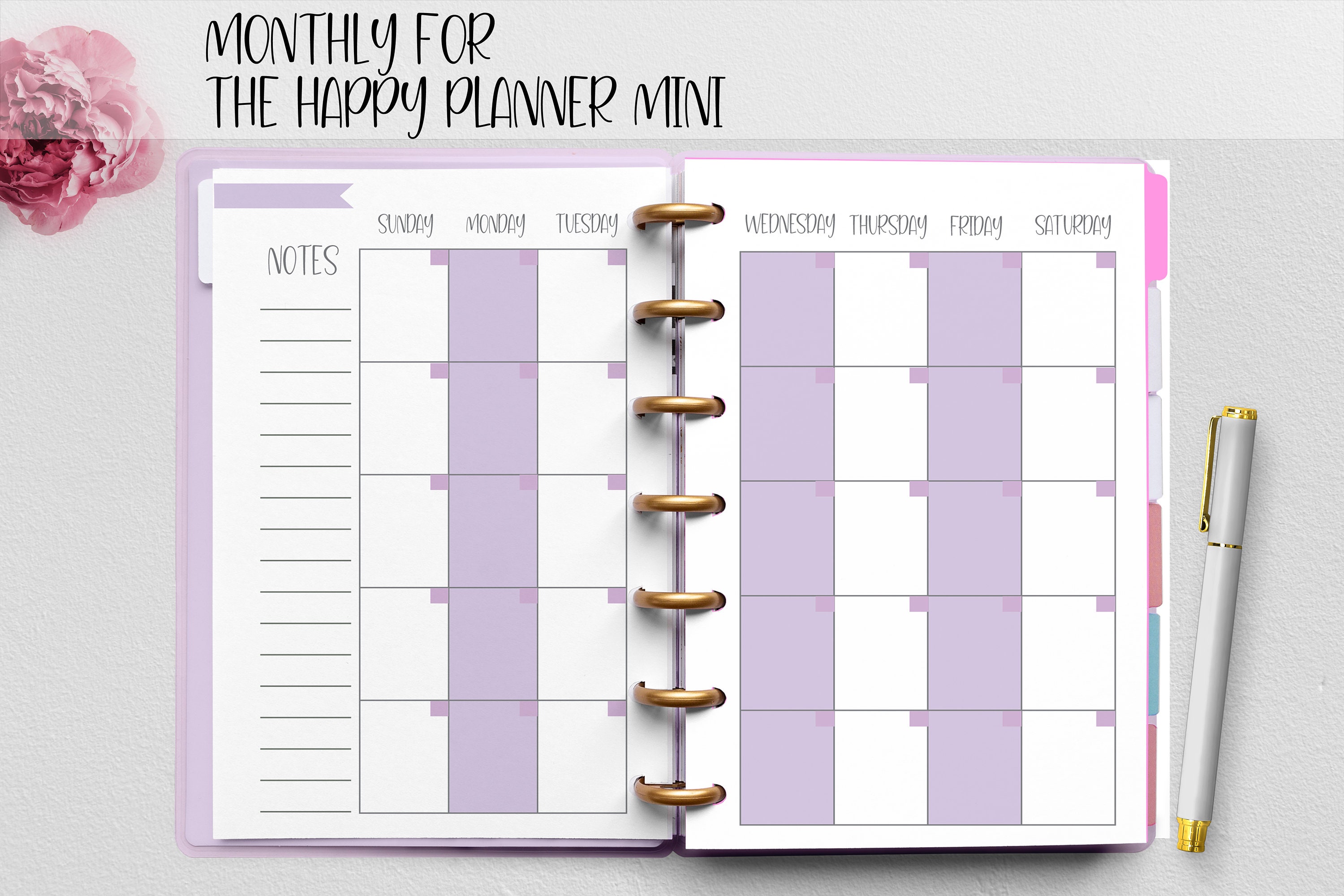 Monthly Undated Planner Printable, Monthly for the Happy Planner or ...