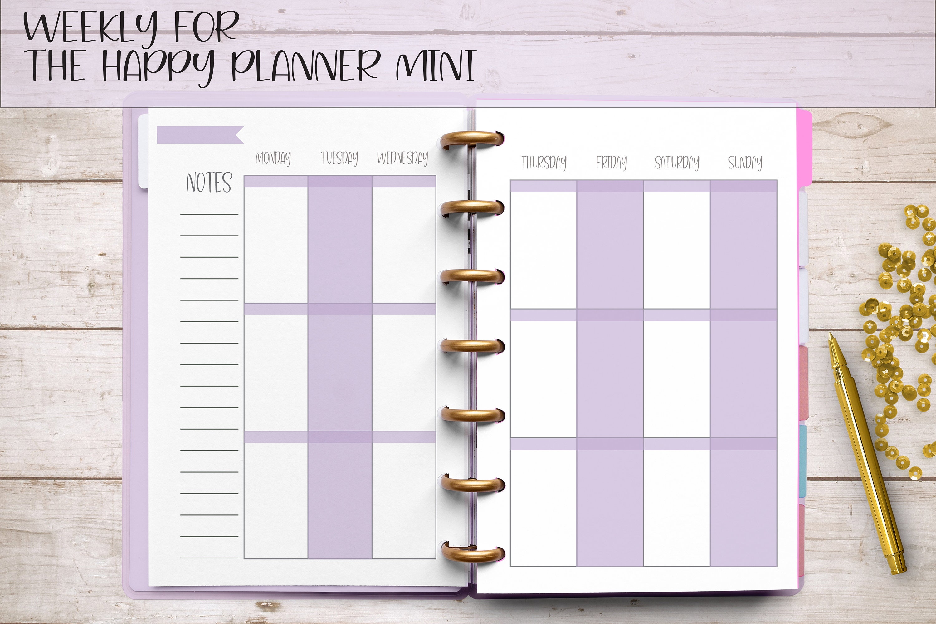 Weekly Planner Printable for the Happy Planner or Mambi Mini Size ...