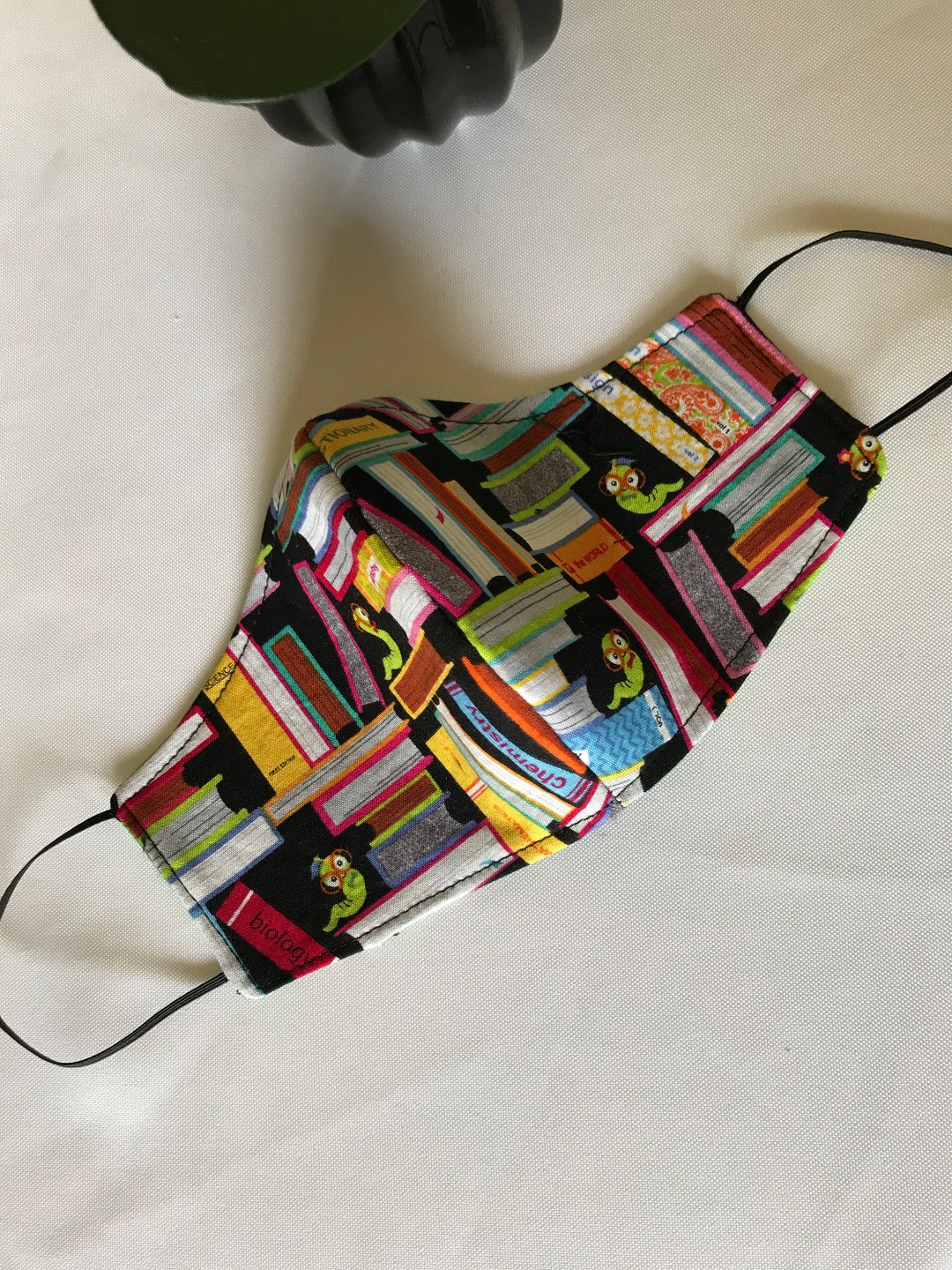 Book Worm Fitted Face Mask - Etsy