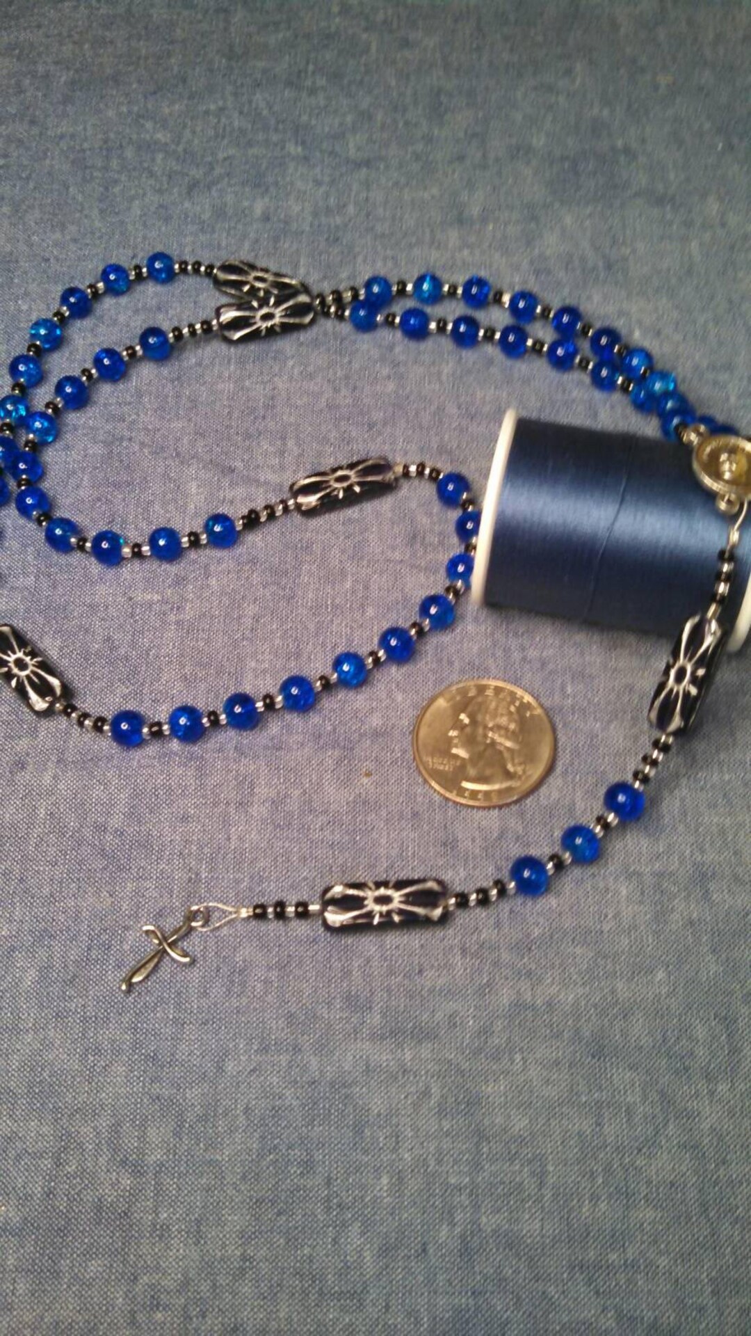 Black and Blue Pope Francis Rosary - Etsy
