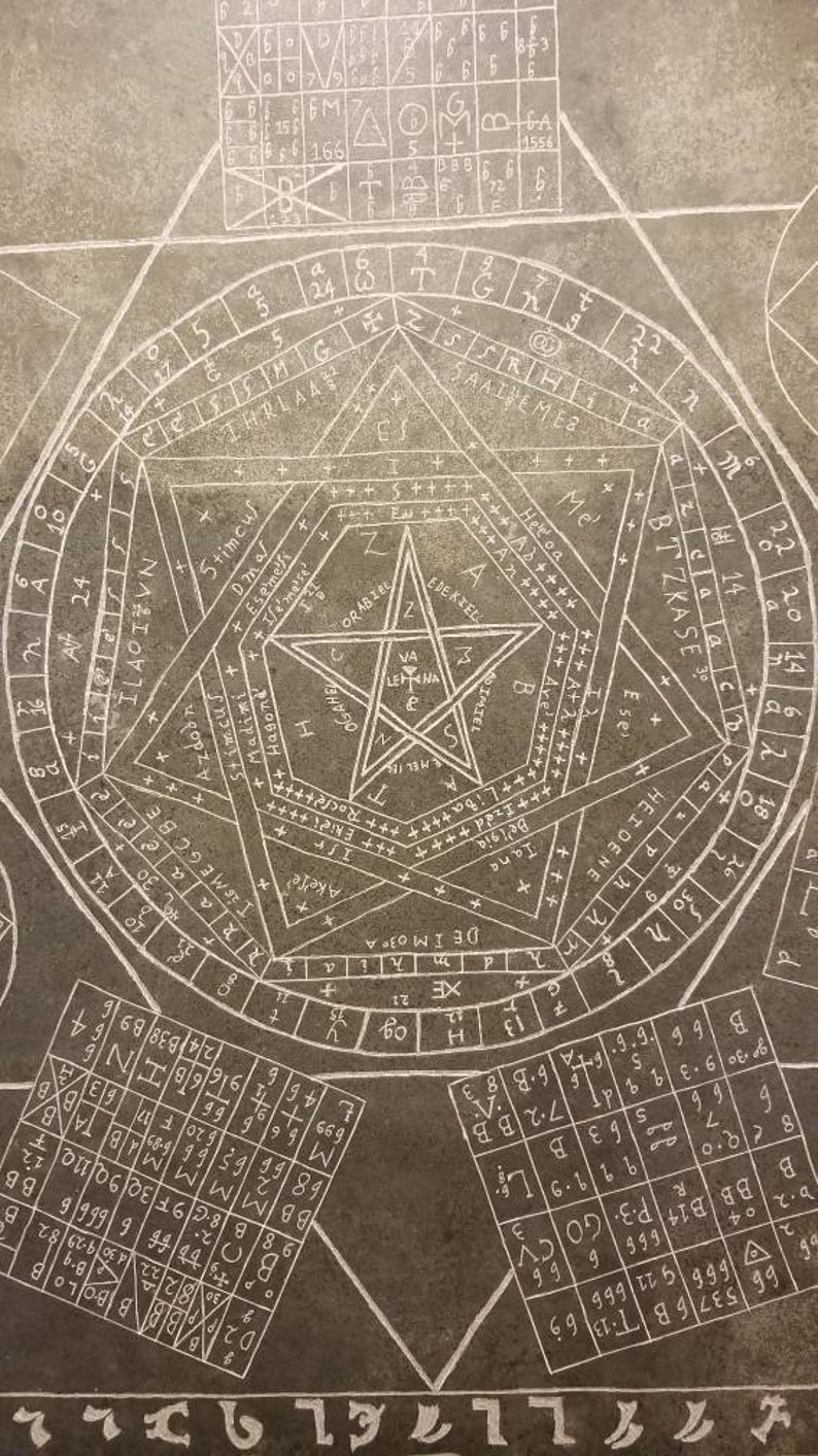 Enochian Table with Sigillum Dei Aemeth and Seven Ensigns of | Etsy