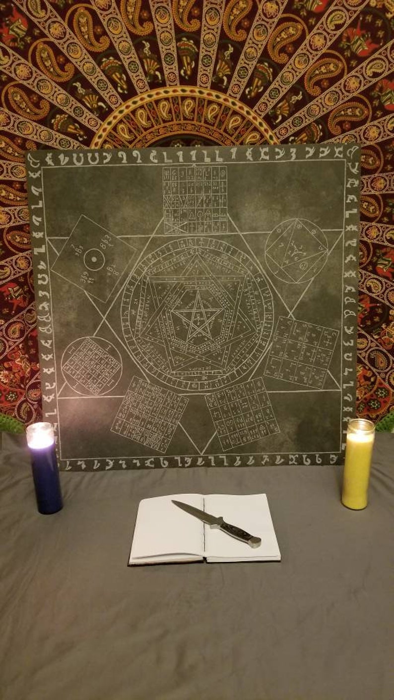 Enochian Table with Sigillum Dei Aemeth and Seven Ensigns of | Etsy