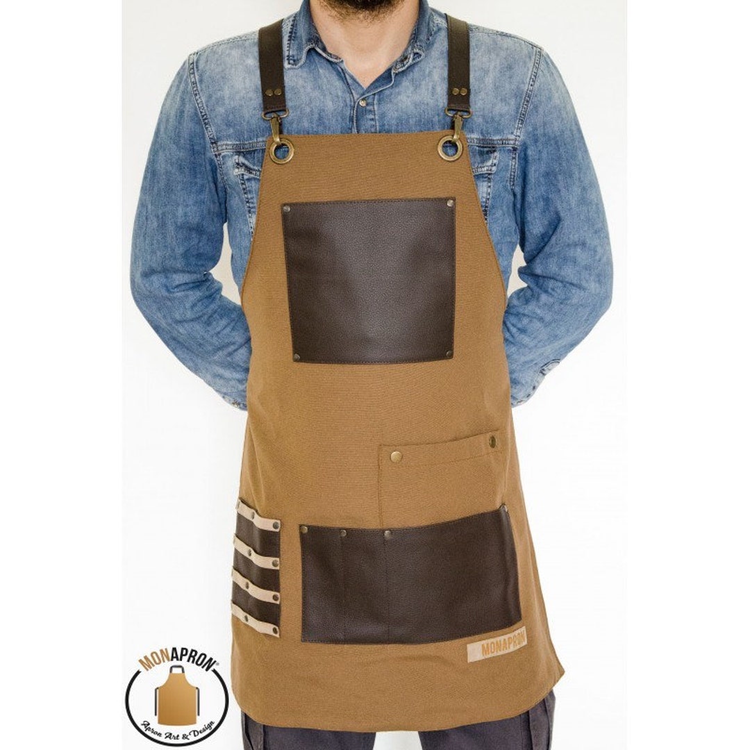 Extra Pocket Design Apron W/ Straps Barista-hairdresser-barbers ...