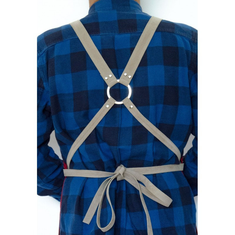 Red Duty Design Apron W/ Straps and Pockets - Etsy