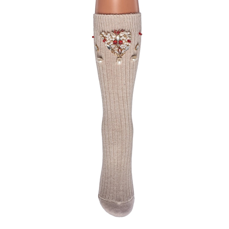 Unique Beaded Hand Embroidery Hosiery Fine Wool Elastic - Etsy
