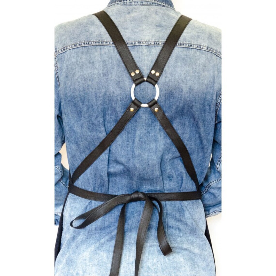 Black Extra Pocket Design Apron W/ Straps - Etsy