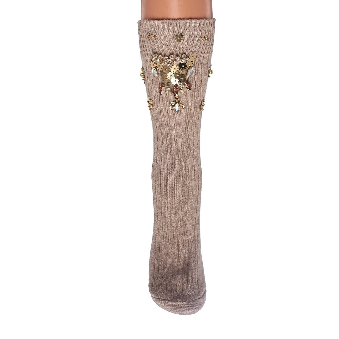 Unique Beaded Hand Embroidery Hosiery Fine Wool Elastic | Etsy