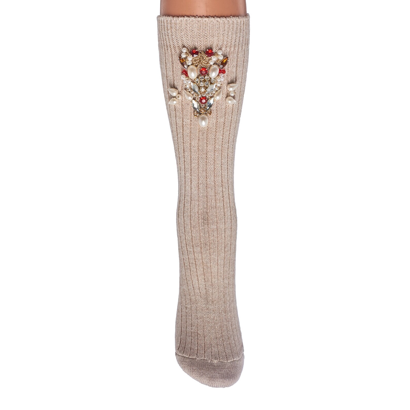 Unique Beaded Hand Embroidery Hosiery Fine Wool Elastic | Etsy