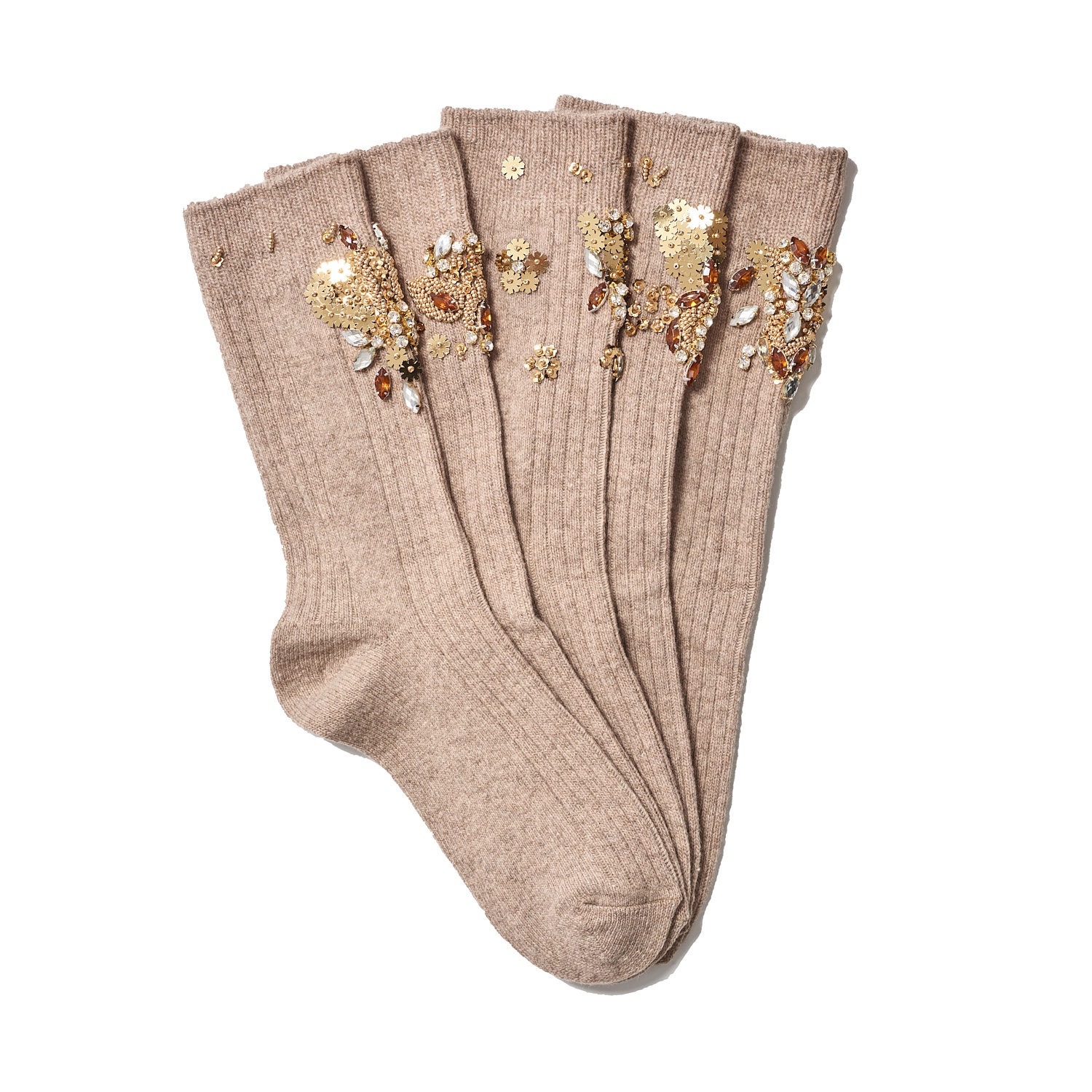 Unique Beaded Hand Embroidery Hosiery Fine Wool Elastic Knitting Sand ...