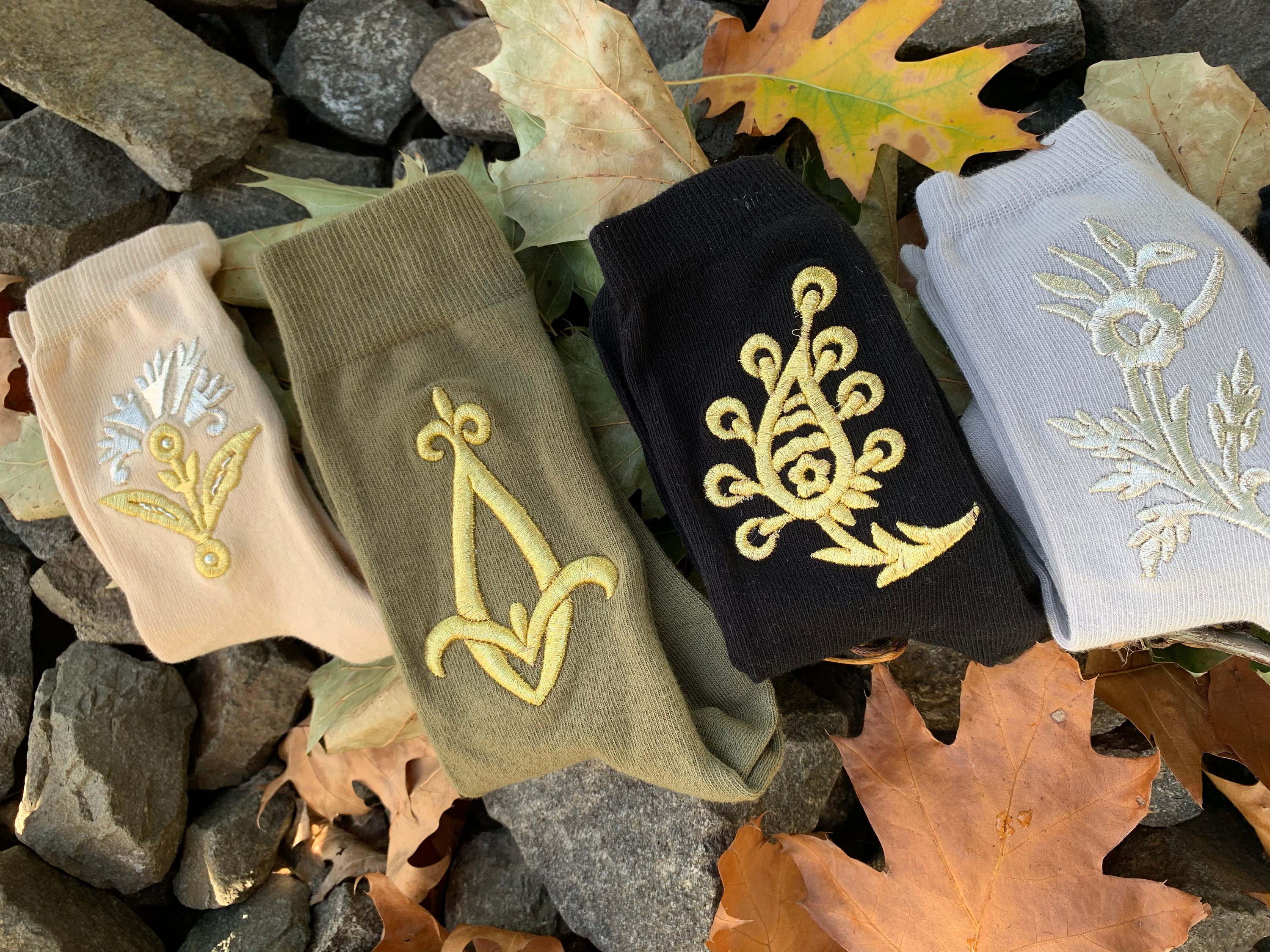 Unique Hand Embroidery Hosiery Fine Cotton Elastic Knitting | Etsy