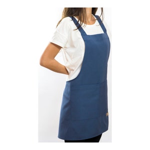 Blue Basic Apron, Big 2 Pockets - Etsy