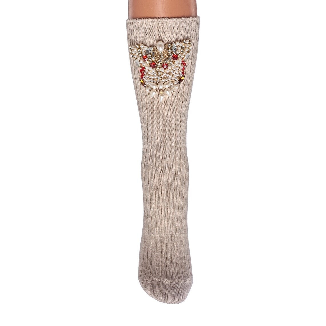Unique Beaded Hand Embroidery Hosiery Fine Wool Elastic - Etsy
